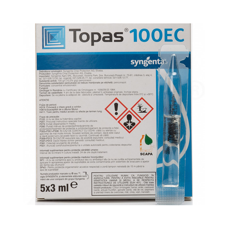 Fungicid TOPAS 100 EC - 3 ml, Syngenta, Sistemic @ Agronor