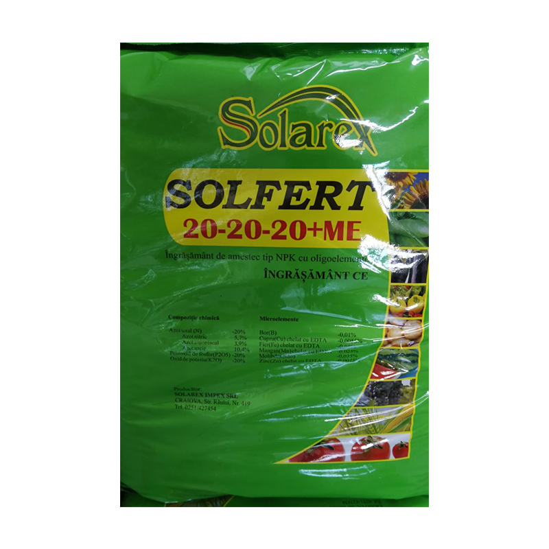 Ingrasamant foliar Solfert 20-20-20 + ME 20kg @ Agronor