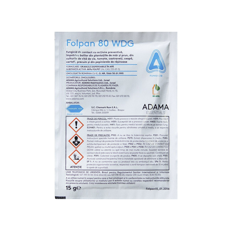 Fungicid FOLPAN 80 WDG - 15g, Adama, Contact @ Agronor